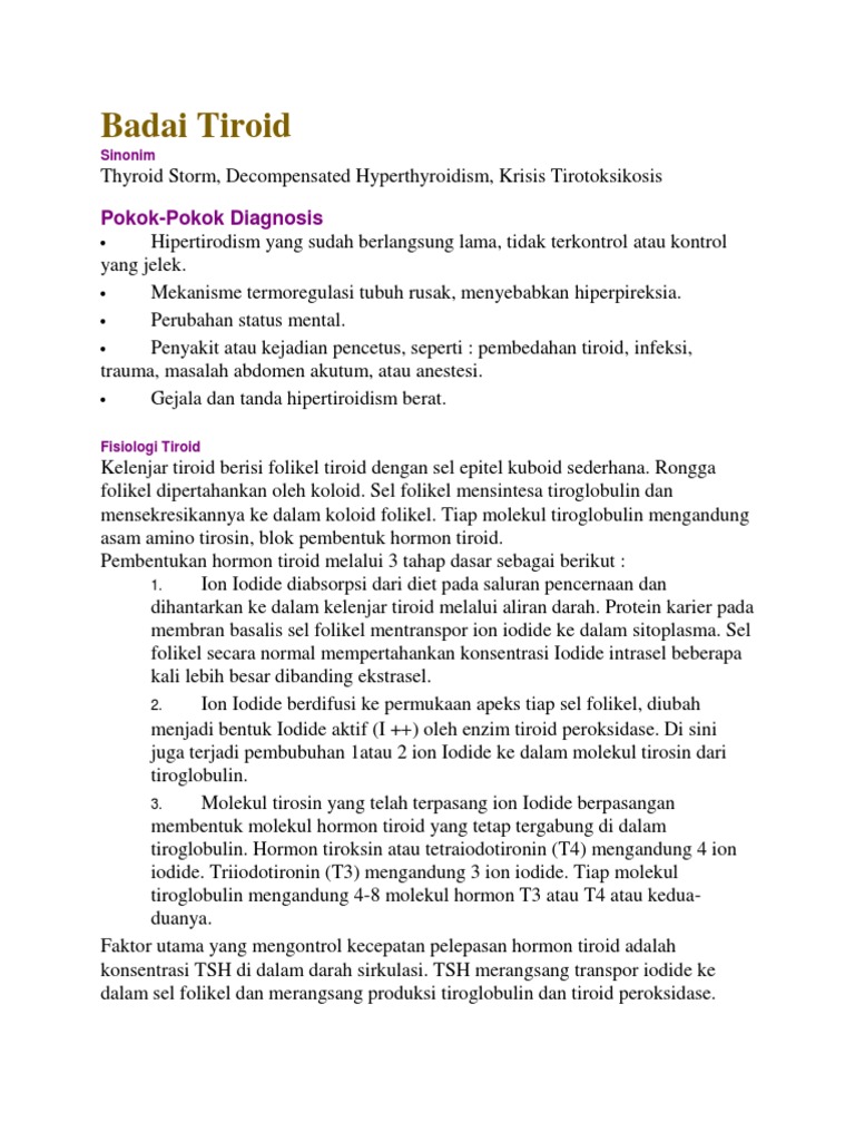 Pemahaman Badai Tiroid dan Gejalanya | PDF | Kesehatan Holistik