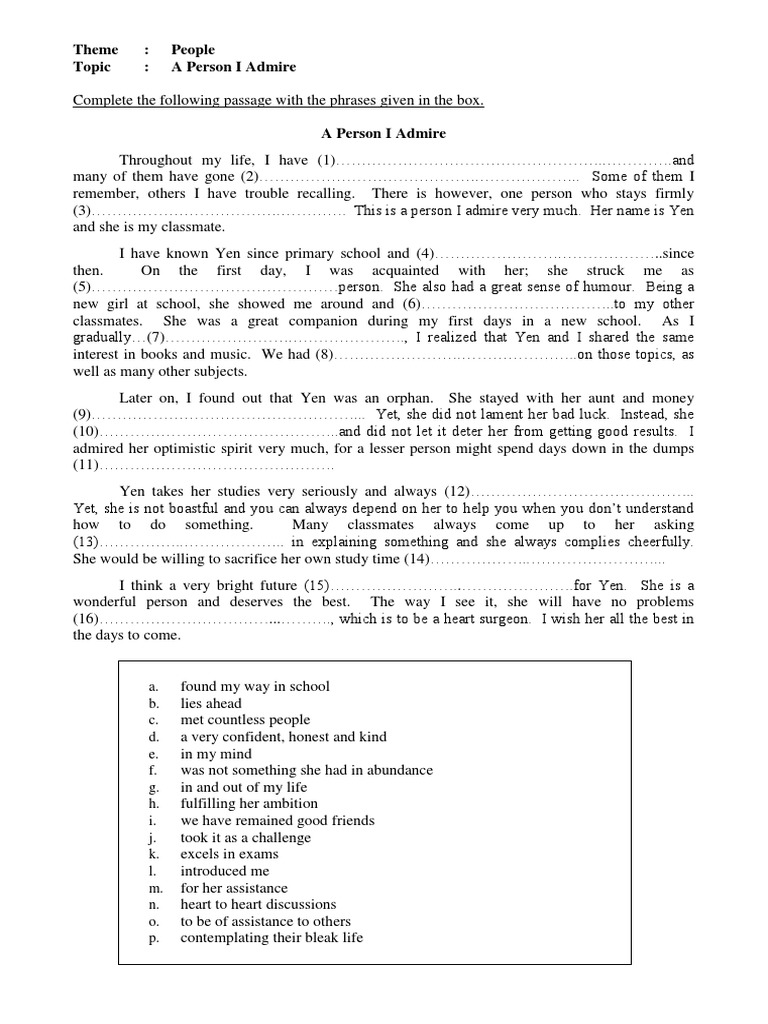 01 - A Person I Admire | PDF