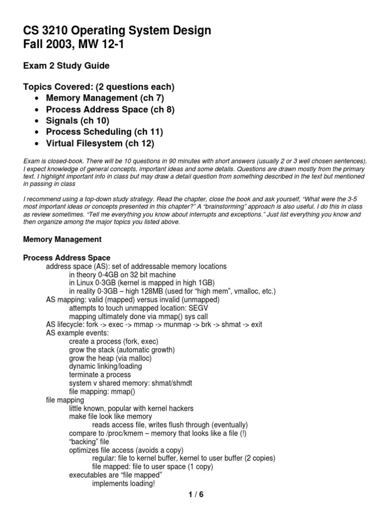 CS 3210 Operating System Design Fall 2003, MW 12-1 | PDF | File System ...