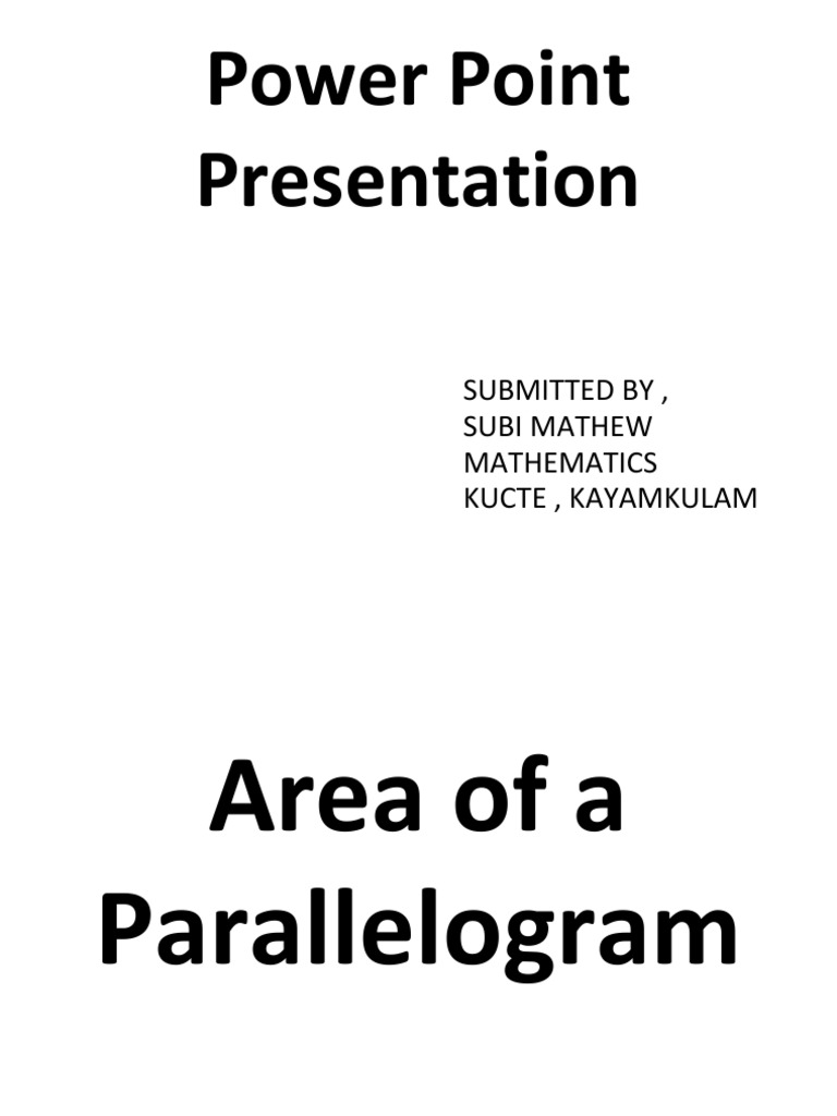 Area of a Parallelogram Explained | PDF