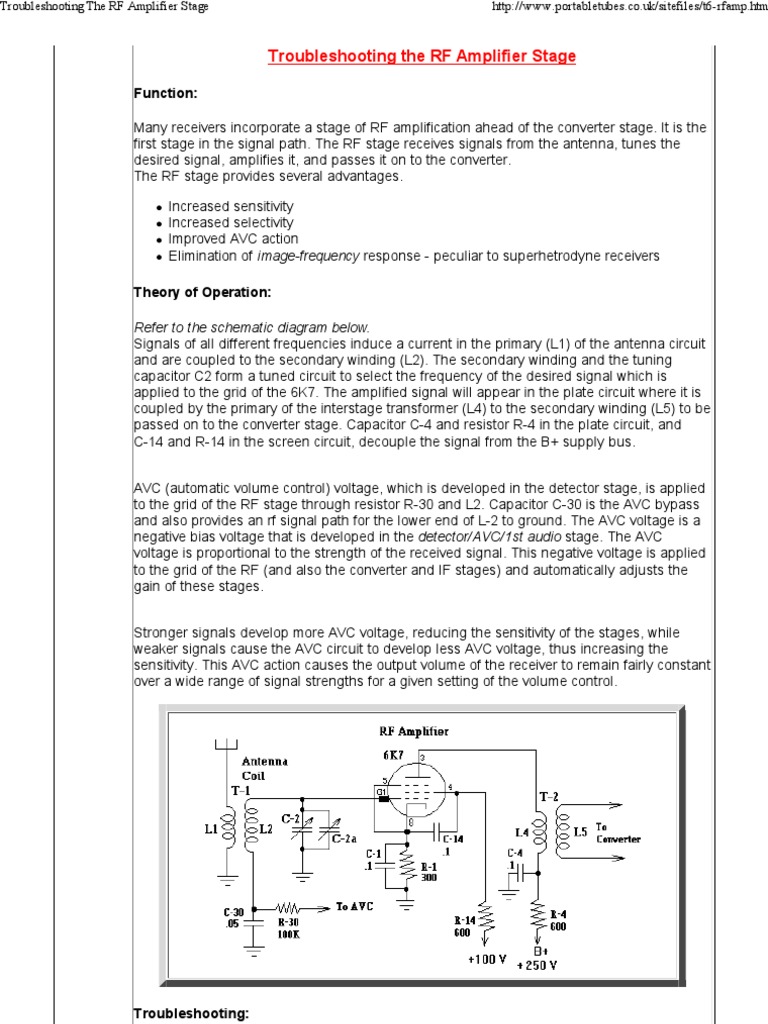 Troubleshooting The RF Ampl... | PDF | Amplifier | Vacuum Tube