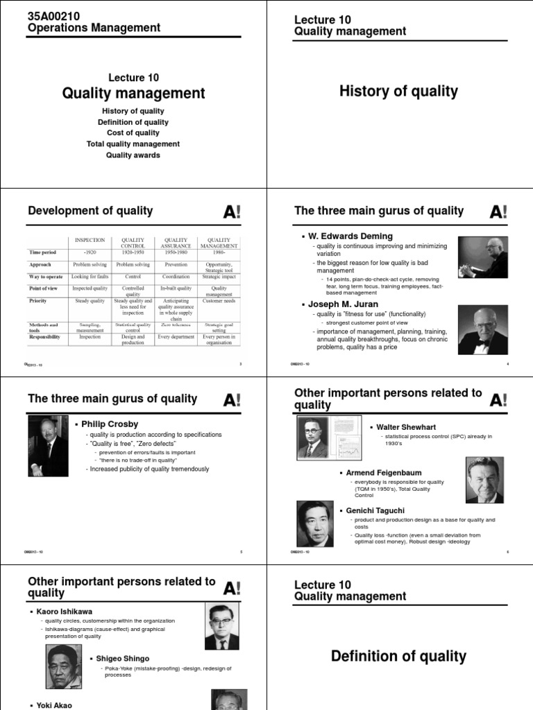 Quality Management History of Quality | Download Free PDF | Iso 9000 ...