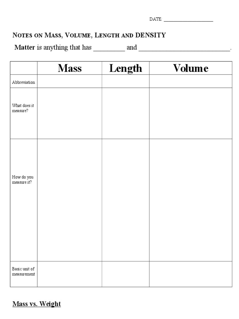 Metric Notes on Mass and Density | PDF | Weight | Scientific Observation