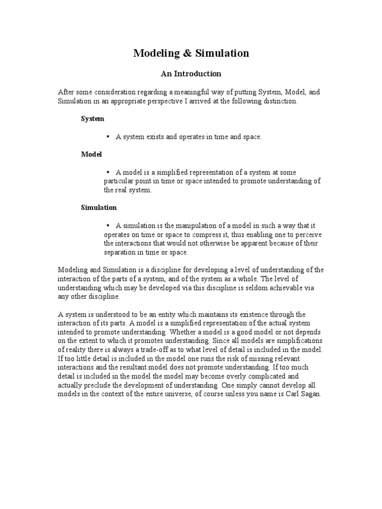 Understanding Modeling and Simulation | PDF | Career & Growth | Computers