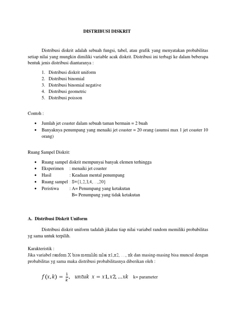 Distribusi Probabilitas Diskrit | PDF