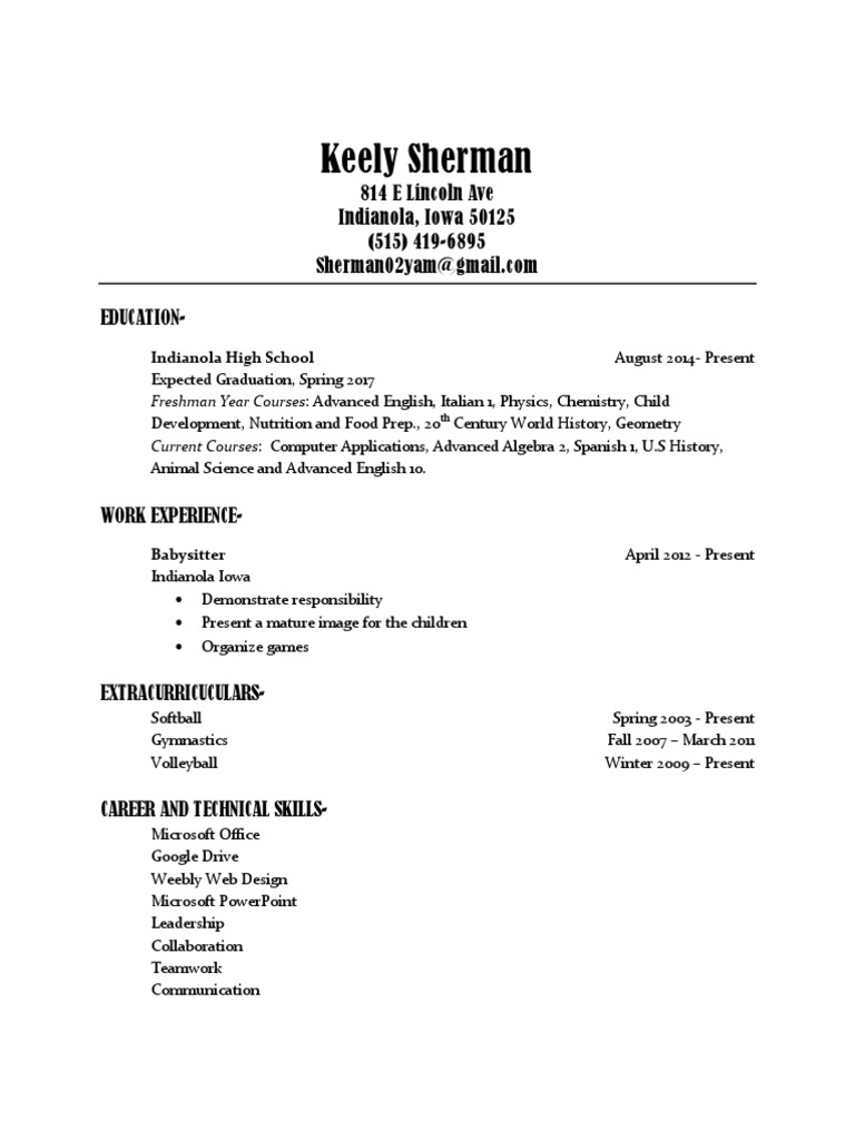 Keely Sherman Resume | PDF