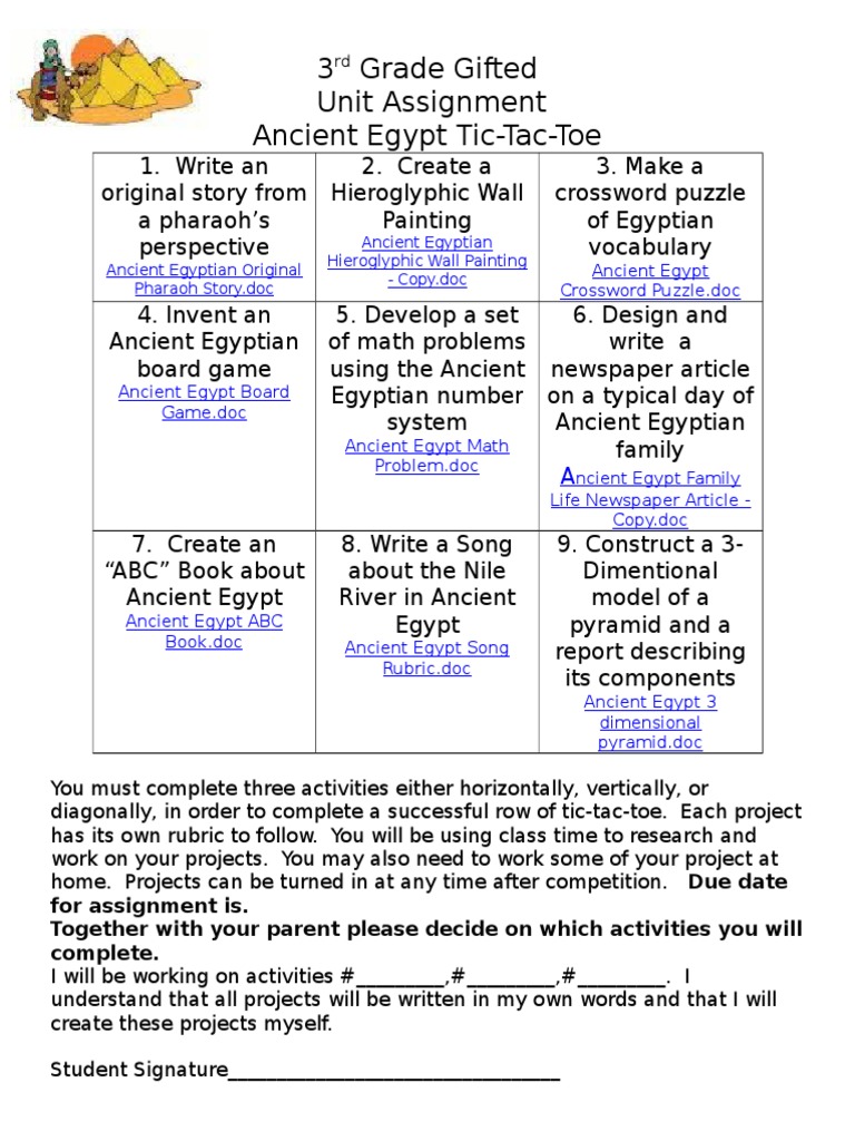 Ancient Egypt Tic-Tac-Toe | PDF