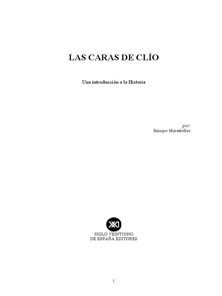 Moradiellos Las Caras de Clio | Descargar gratis PDF | Novelas | Economía (general)