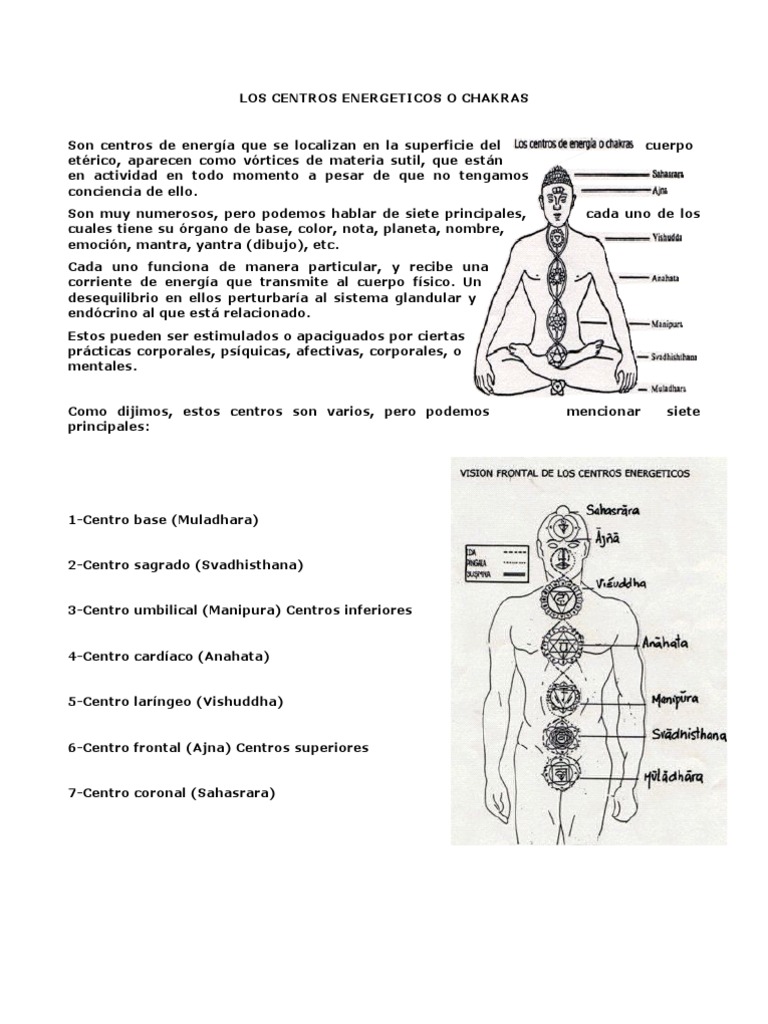 Los Centros Energeticos o Chakras | PDF | Chakra | Naturaleza