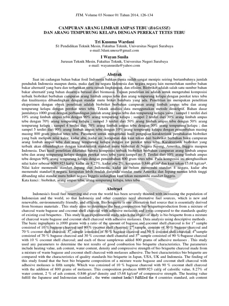 Campuran Arang Limbah Ampas Tebu Bagasse Dan Arang Tempurung Kelapa ...