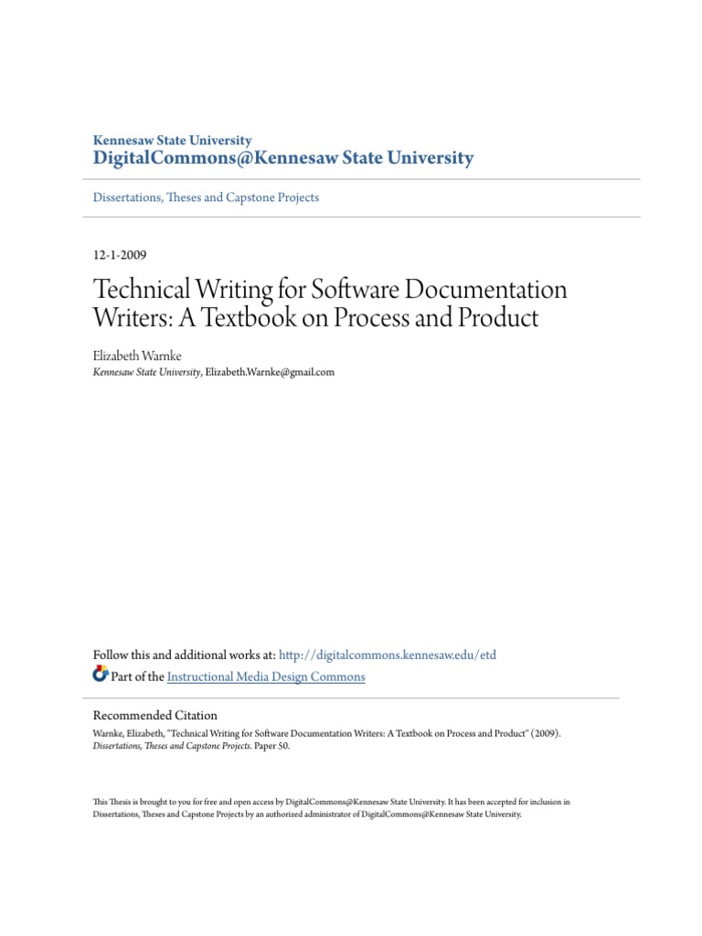 Technical Writing For Software Documentation Writers - A Textbook | PDF ...