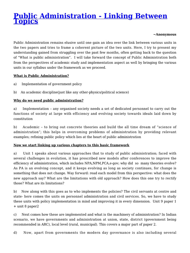 Understanding Public Administration Concepts | PDF | Public ...