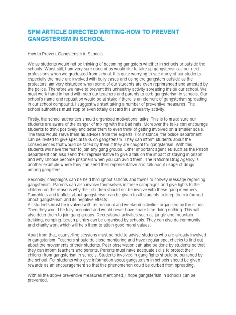 How To Prevent Gangsterism in Schools | PDF | Gang | Crime & Violence