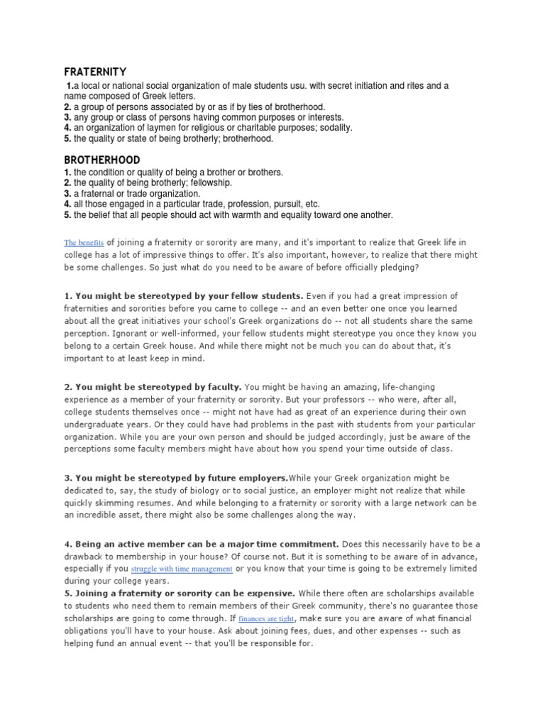 Fraternity | PDF | Fraternities And Sororities