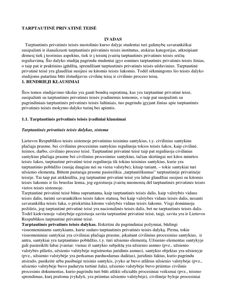 Tarptautin - Privatin - Teis | PDF