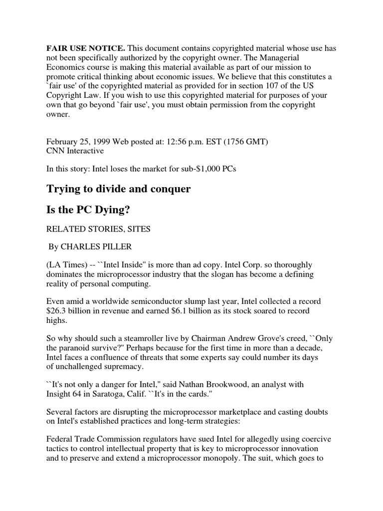 Fair Use Notice | PDF | Intel | Advanced Micro Devices