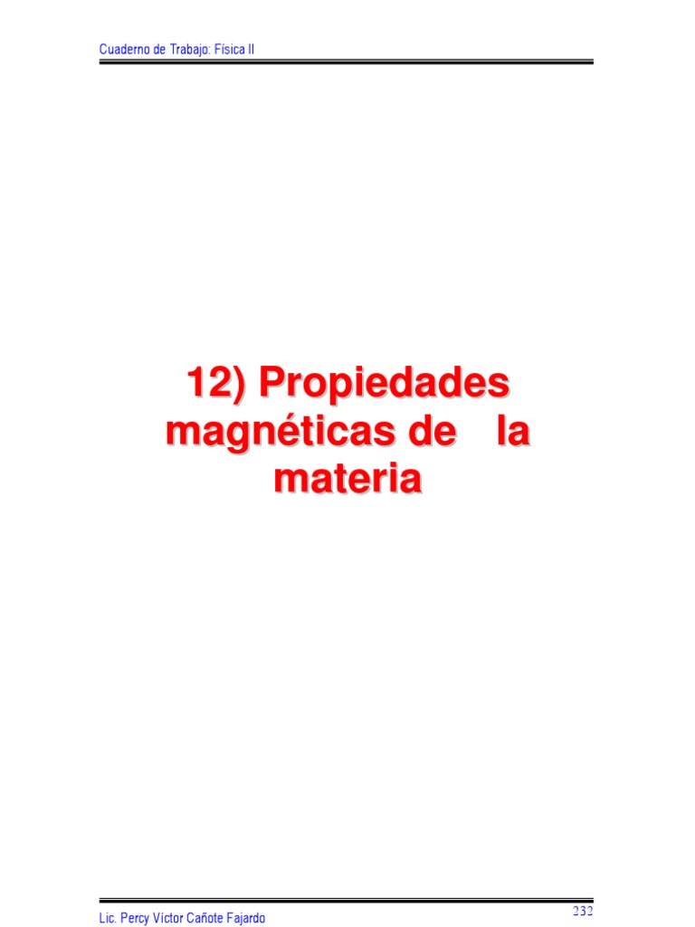 Cap12 Des Magnetic As de La Materia | PDF | Magnetismo | Magnetización