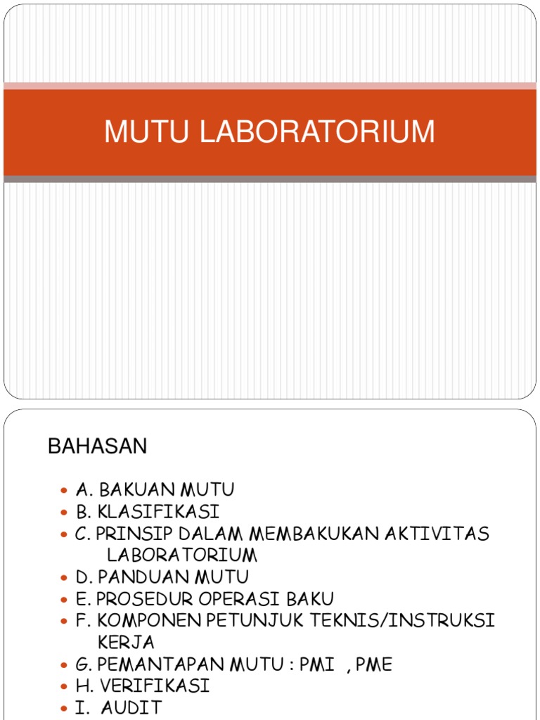 Mutu Laboratorium | PDF | Teknologi & Rekayasa