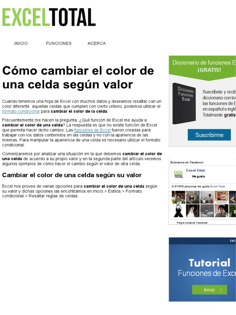 Formato Condicional en Excel | PDF | Microsoft Excel | Color