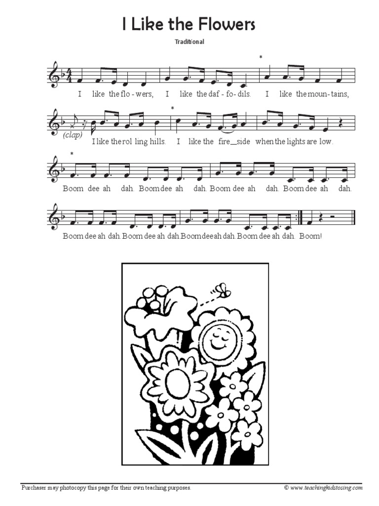 I Like The Flowers | PDF | Singing | Songs