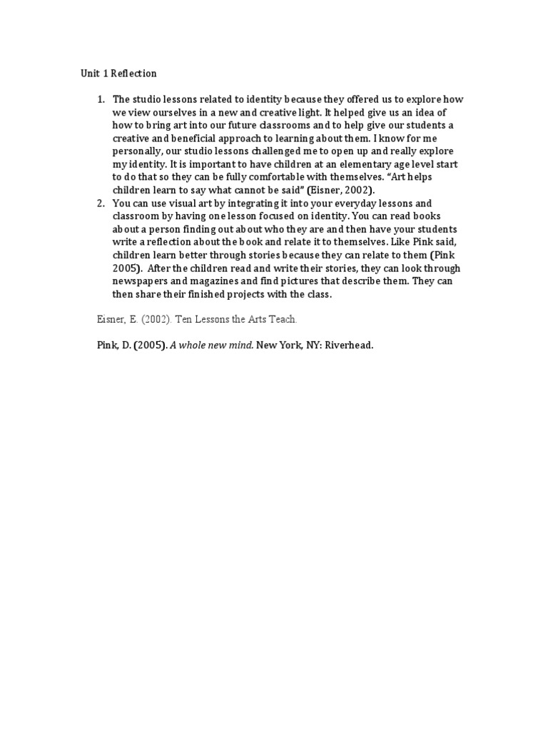 Unit 1 Reflection | PDF