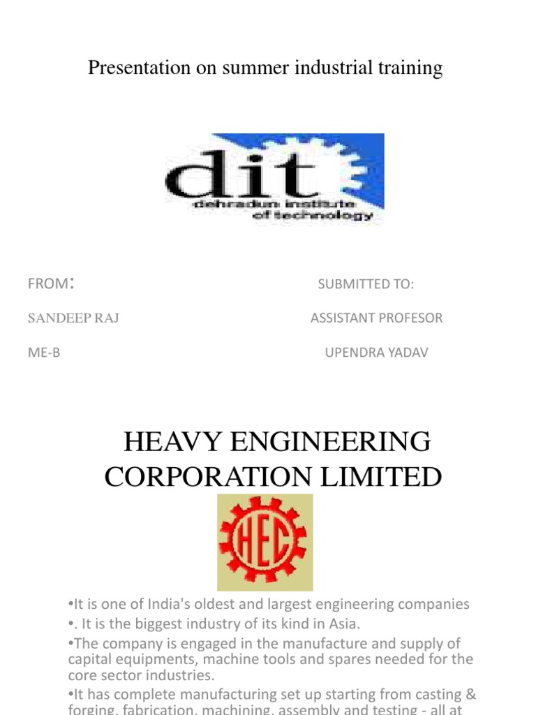 Presentation On Heavy Engineering Corporation Limited | PDF | Forging ...