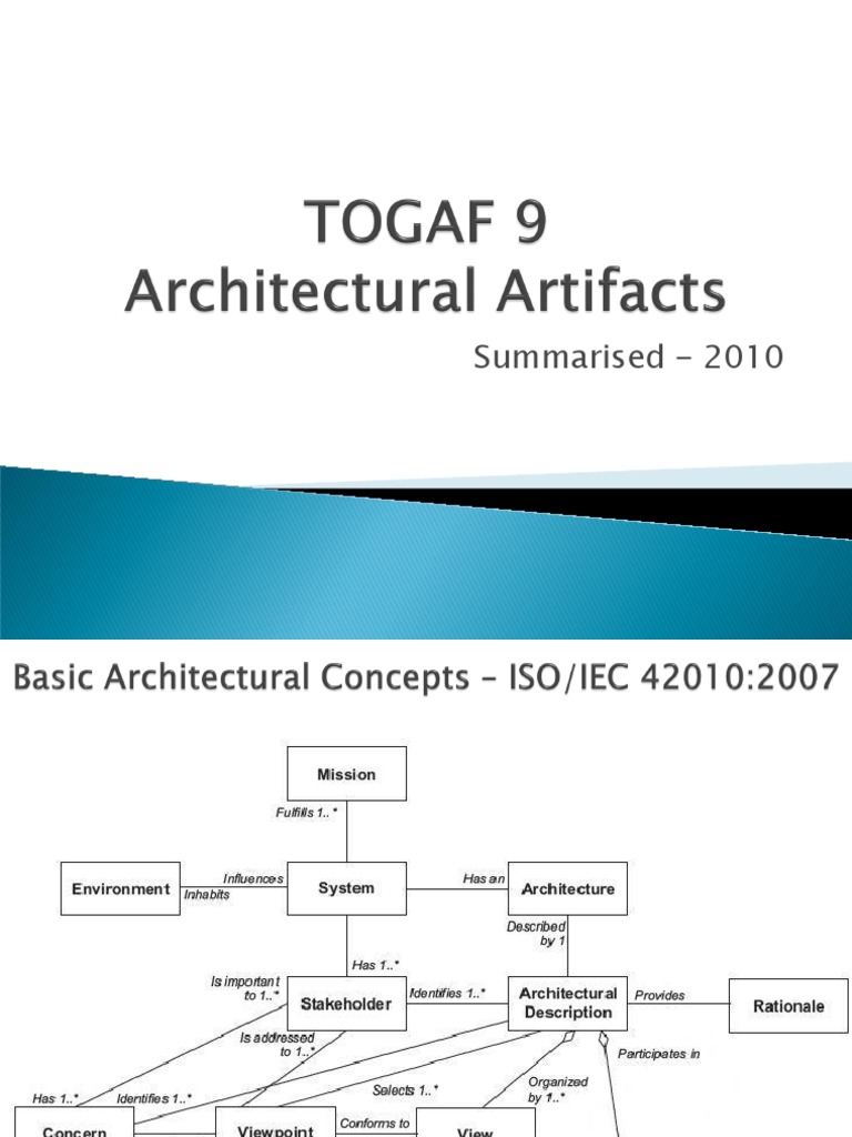 TOGAF 9 Architectural Artifact | PDF | Matrix (Mathematics) | Databases