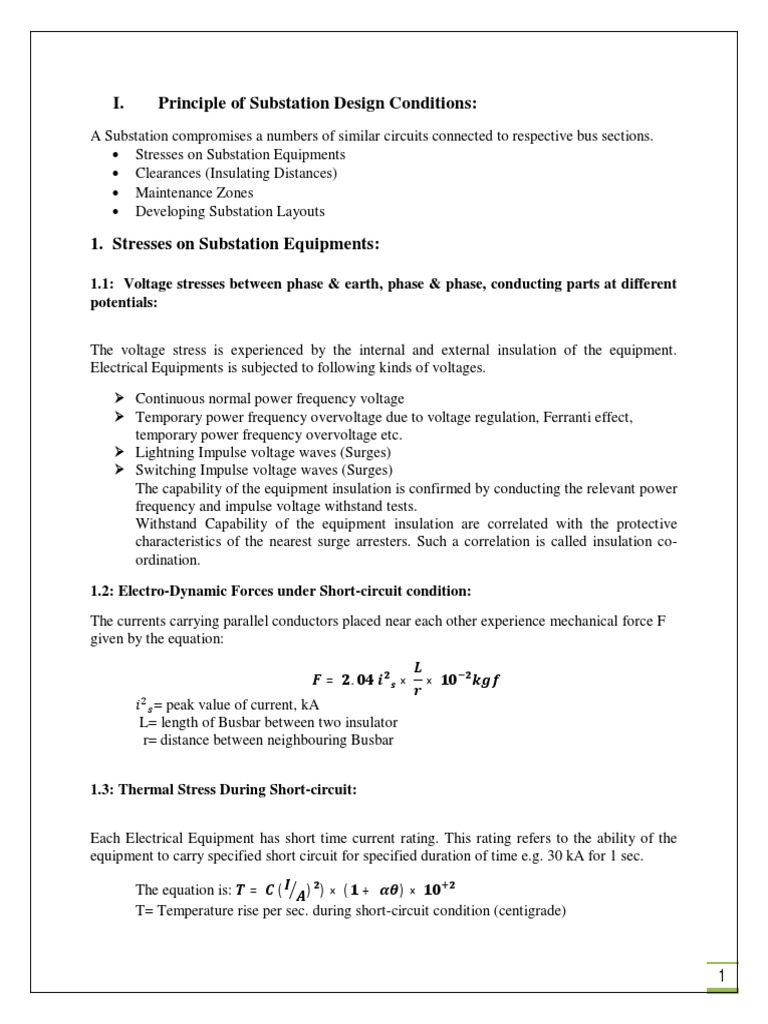 Principle Of Substation Design Pdf Electrical Substation