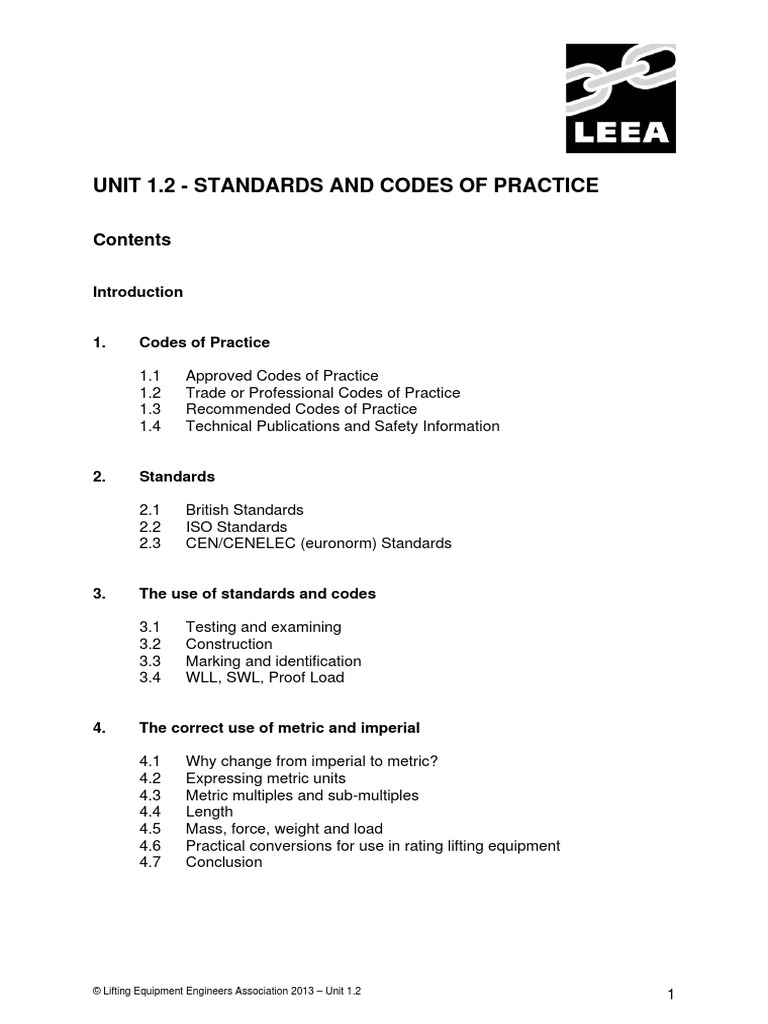 Standards & Codes | PDF | Units Of Measurement | Weight