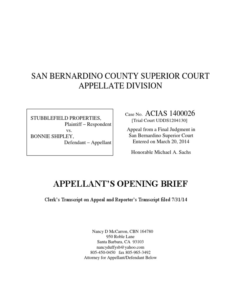 Appellants Opening Brief FINAL With ALL 9-8-14 | PDF | Summary Judgment ...