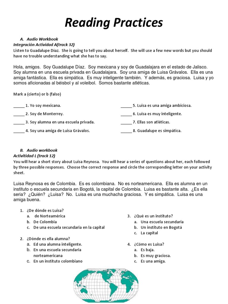 Reading Activity | PDF | Lengua española | Idiomas
