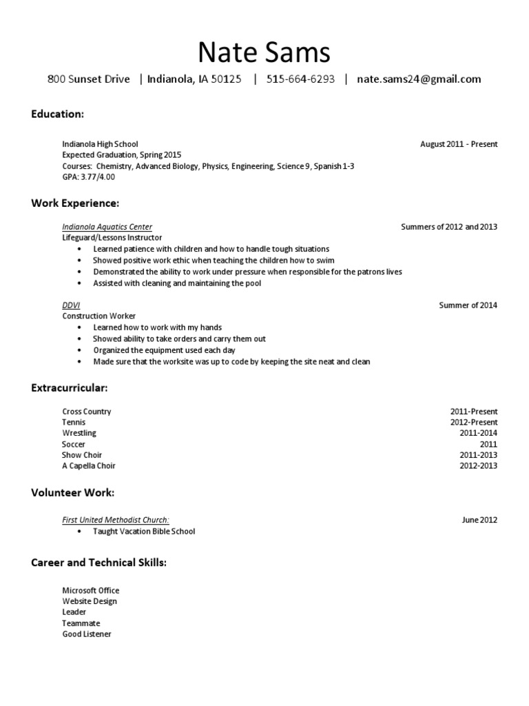 Resume 2 Ncs 1 | PDF
