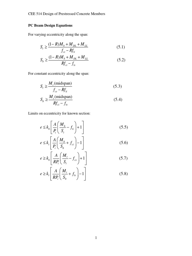 PC Design Eqns | PDF