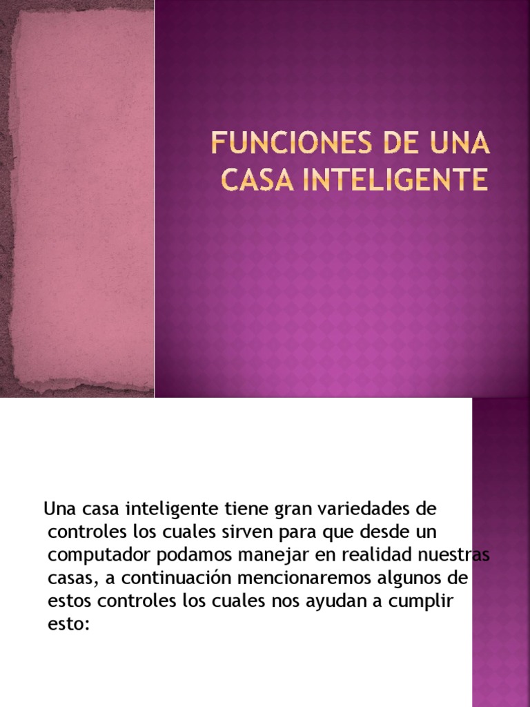 Funciones de Una Casa Inteligente | PDF | Automatización del hogar ...
