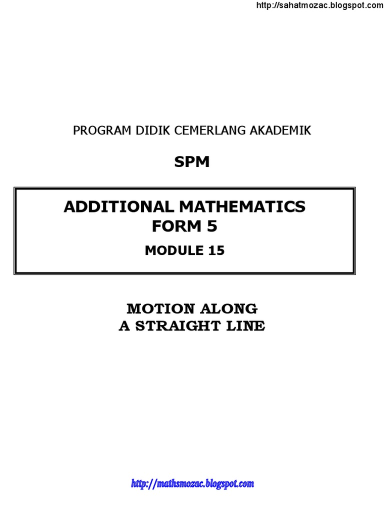 SPM Additional Mathematics Module 15 | PDF