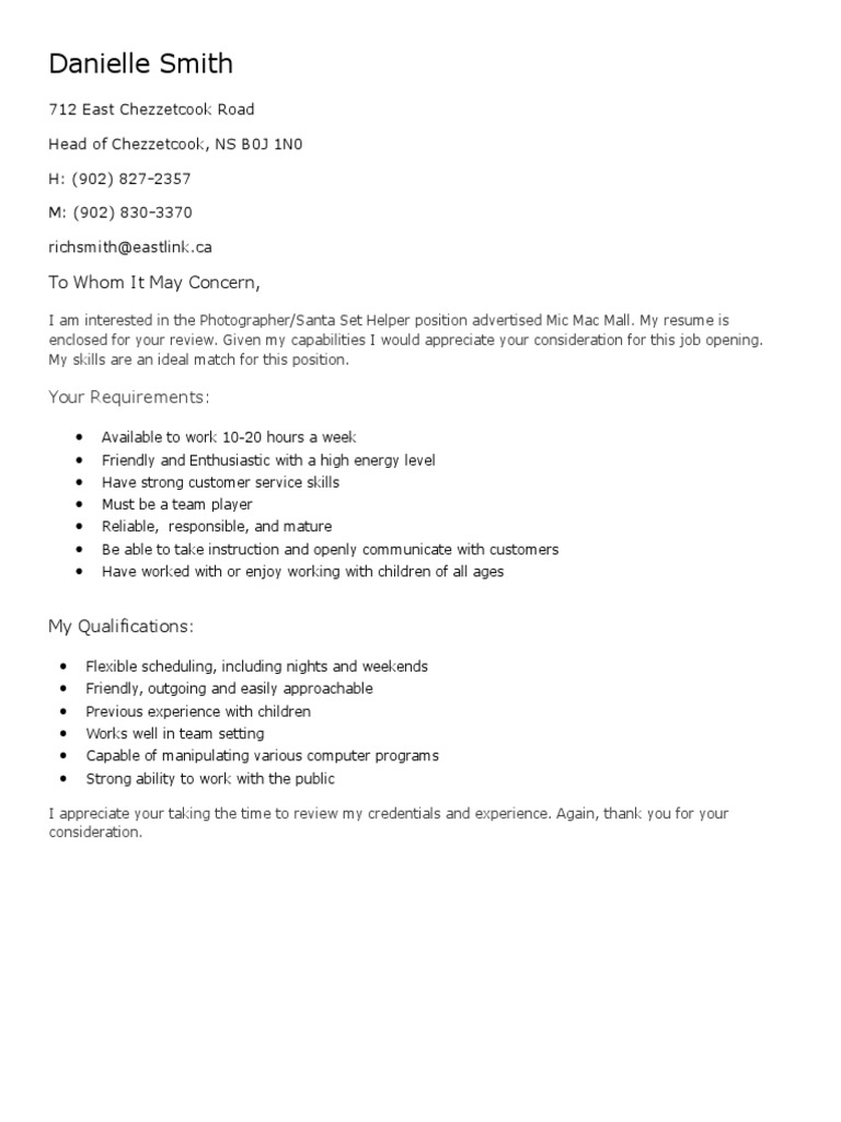 Application for Santa Set Helper Position | PDF | Sports & Recreation