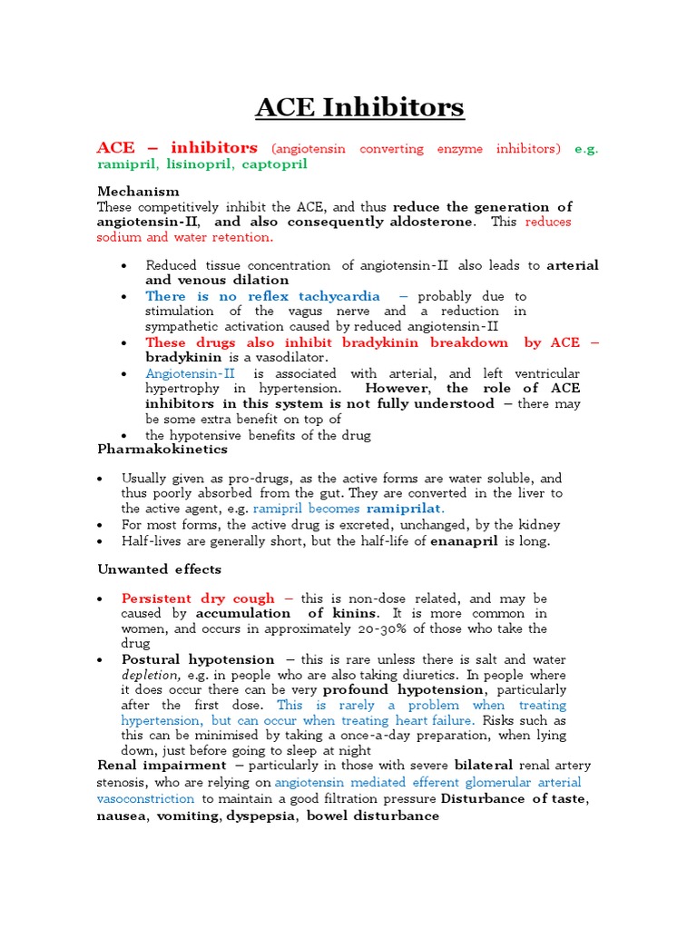 ACE Inhibitors | PDF | Angiotensin | Drugs