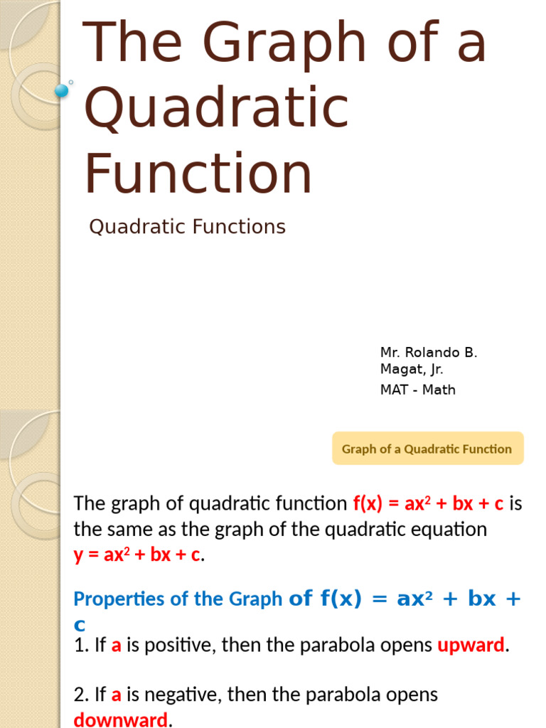 Lesson 15 - Graph of A Quadratic Function... | PDF | Combinatorics | Mathematical Analysis