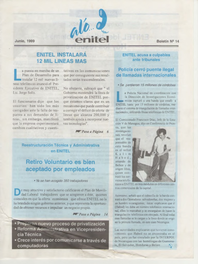 ENITEL: Expansión y Modernización | PDF | Internet | Nicaragua