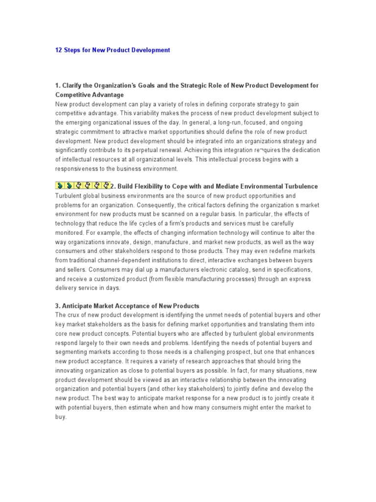 12 Steps For New Product Development | PDF | New Product Development ...