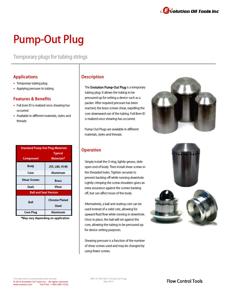 Pump Out Plug Technical Datasheet | PDF | Electrical Connector | Screw
