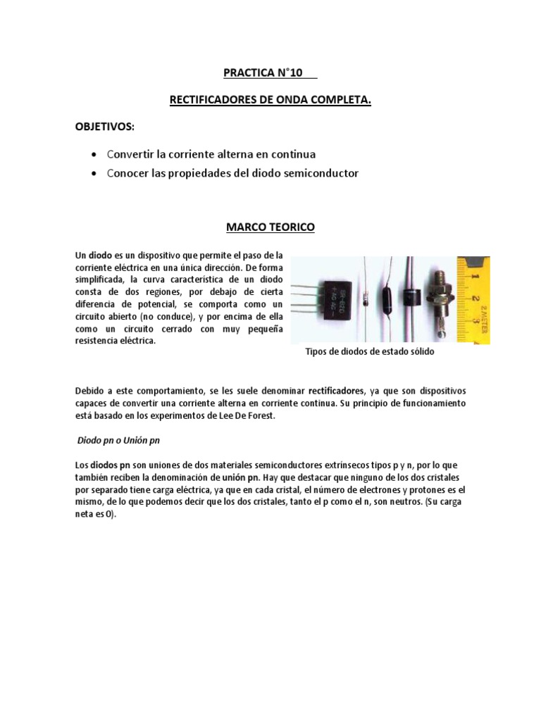 Marco Teorico | PDF | Rectificador | Diodo