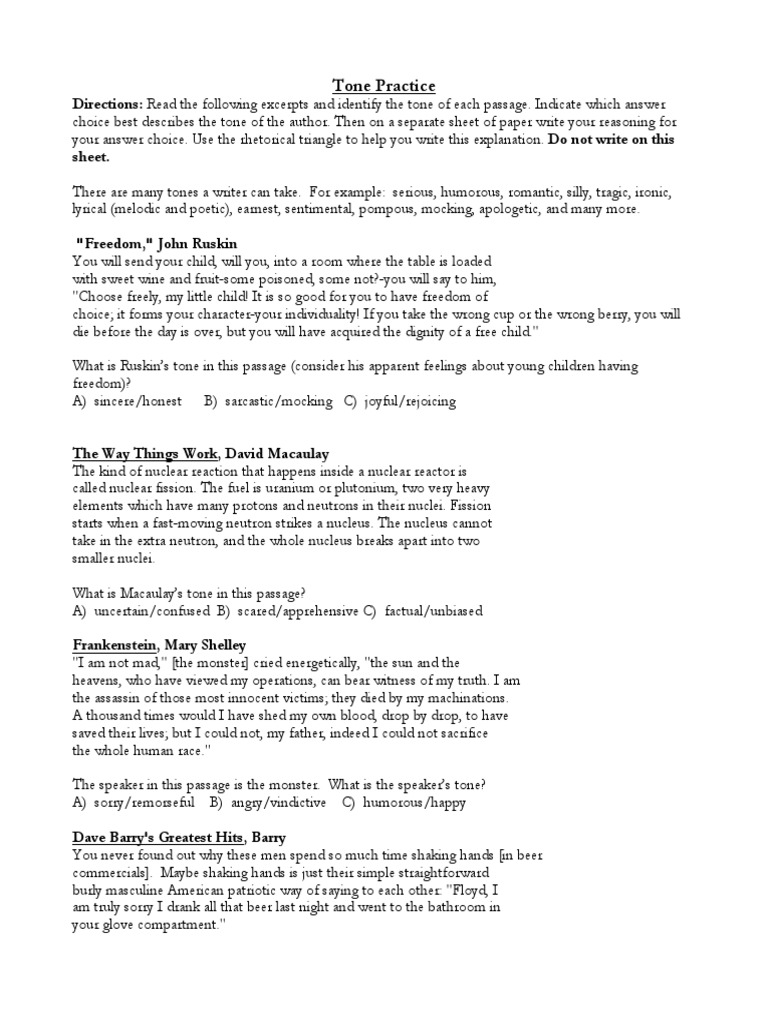 Tone Practice Sheet | Download Free PDF | Nuclear Fission | Atomic Nucleus