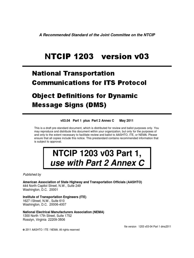 Ntcip 1203 | PDF | Portable Document Format | Copyright