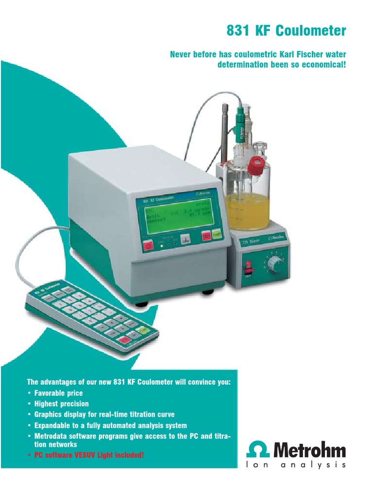 metrohm KF Coulometer 831 | Computing And Information Technology