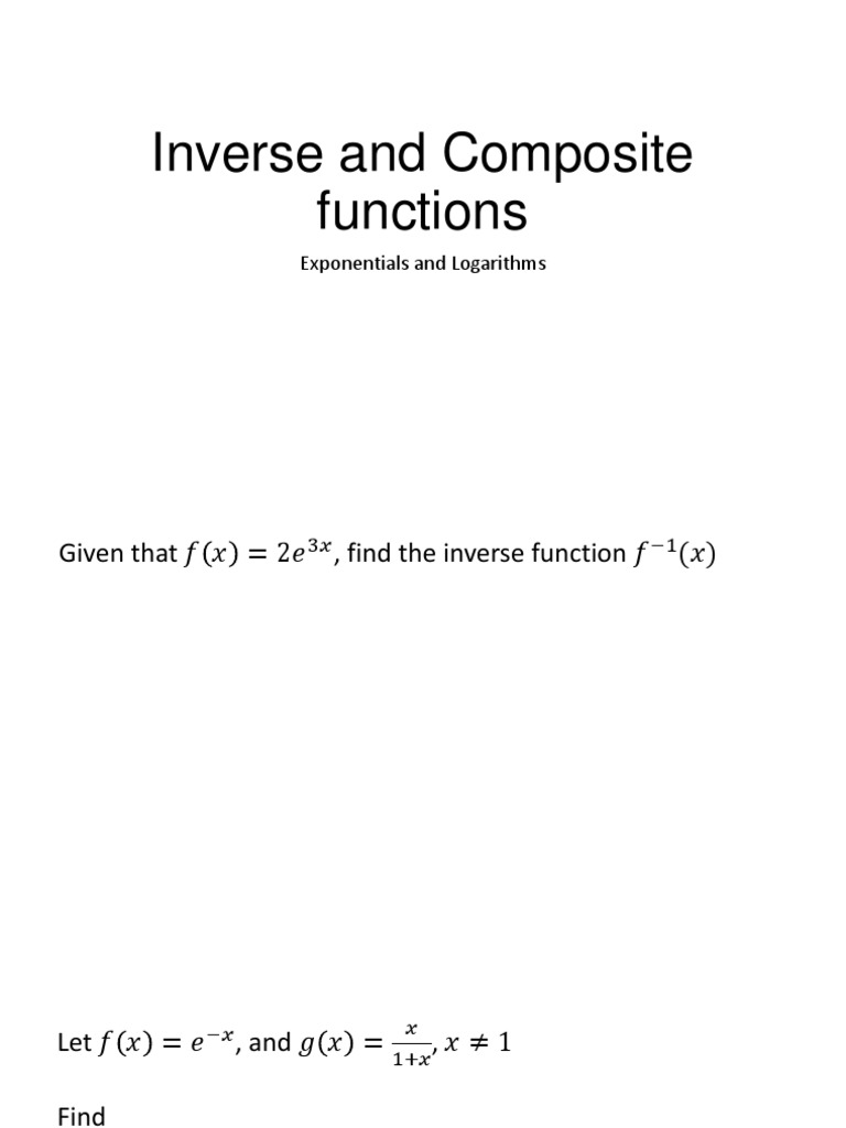Inverse Functions and Compositions Guide | PDF