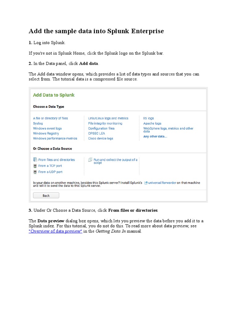 Adding Sample Data in Splunk Enterprise | PDF | Digital Technology ...