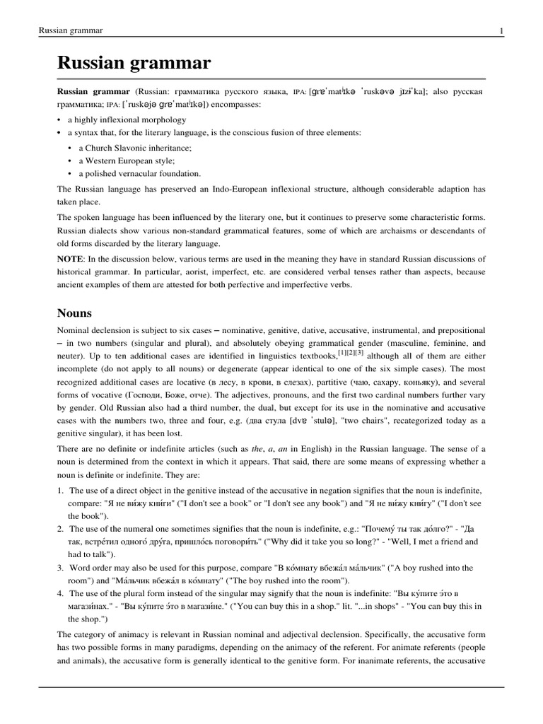 Russian grammar.pdf | Grammatical Gender | Grammatical Number