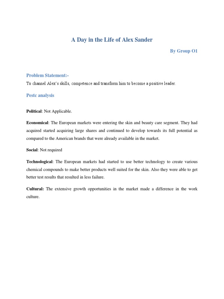 A Day in The Life of Alex Sander | PDF | Leadership | Mentorship