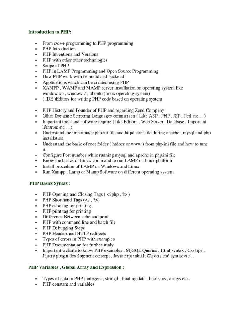 PHP Syllabus | Download Free PDF | Php | Http Cookie